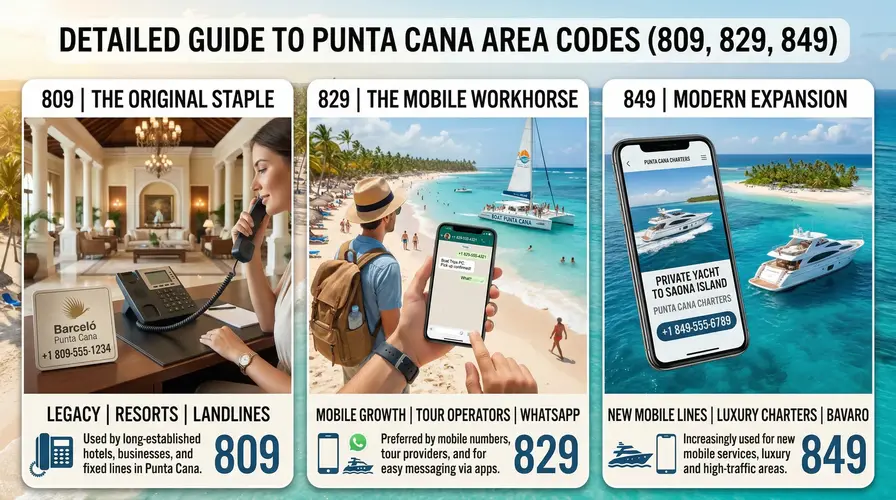 Punta Cana Area Codes | Complete 809, 829, 849 Dialing Guide